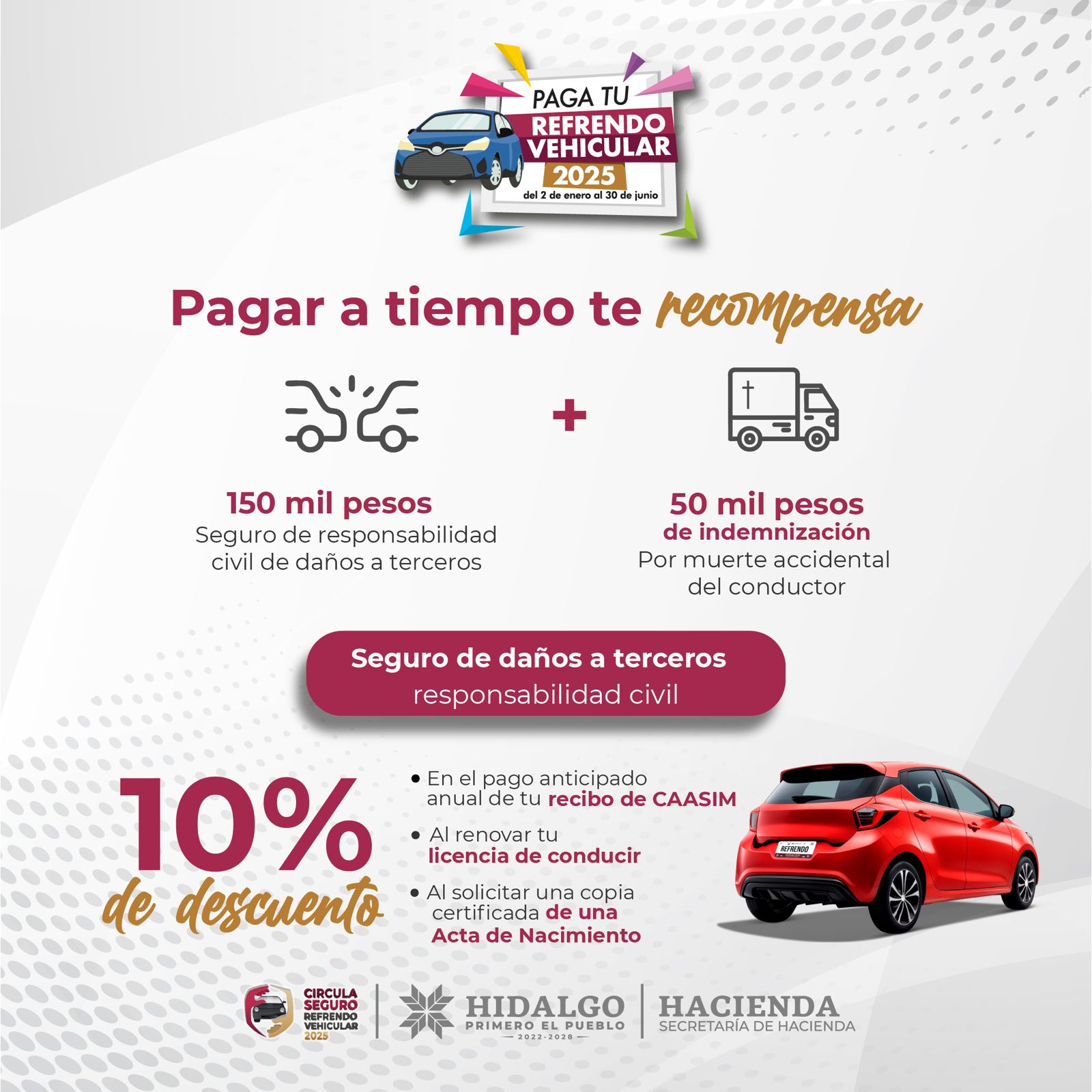 Gobierno de Hidalgo otorga beneficios por pago de Refrendo Vehicular 2025 - Periodico El Origen